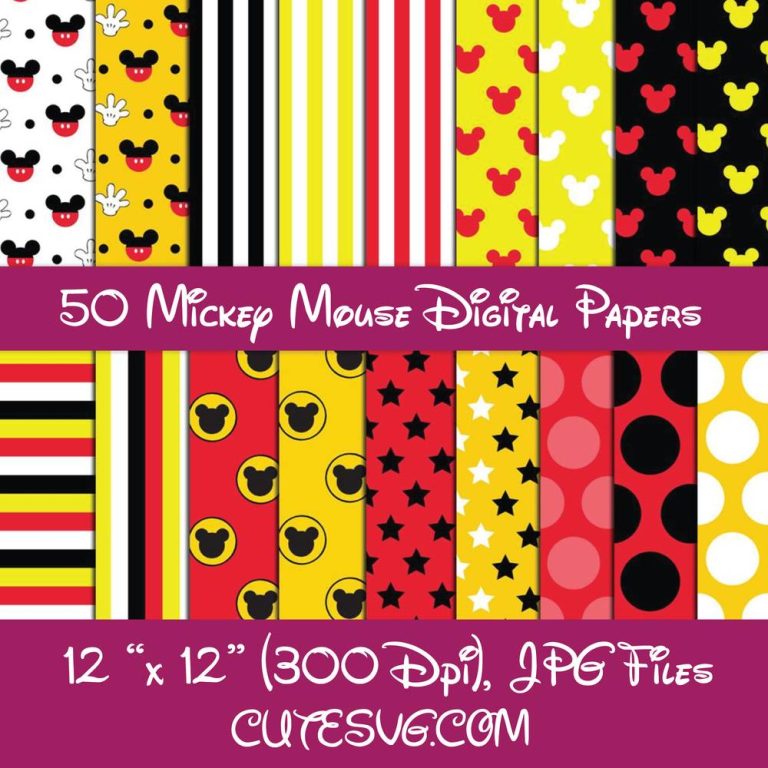 Mickey Mouse Digital Paper JPG - Digital Paper Paper - Instant Download