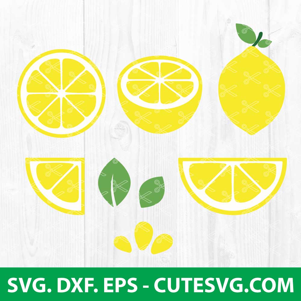 Lemon SVG Lemon Slice SVG Lemon Vector Lemon Cliart Dxf Eps Cut Files For Cricut And 
