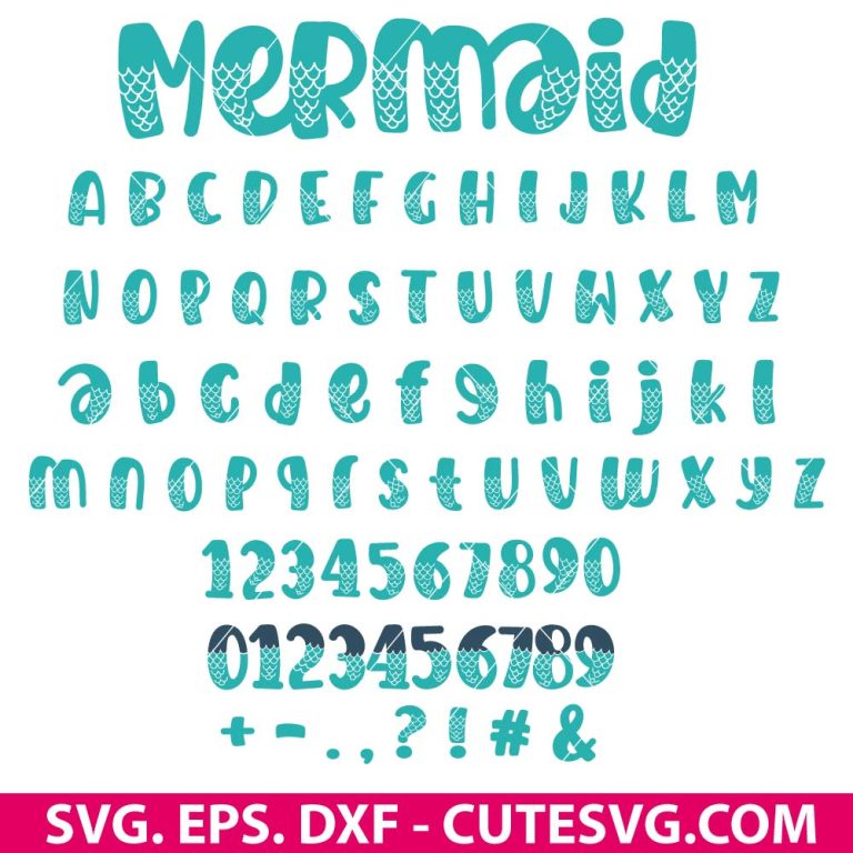 Mermaid Font SVG, Mermaid Letters SVG, Mermaid Alphabet, Mermaid Cut ...