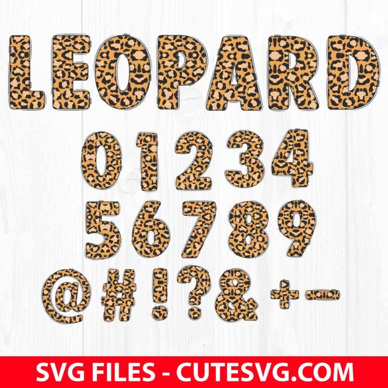 Leopard Print Font SVG Cutting Files, Leopard Alphabet SVG, Leopard ...